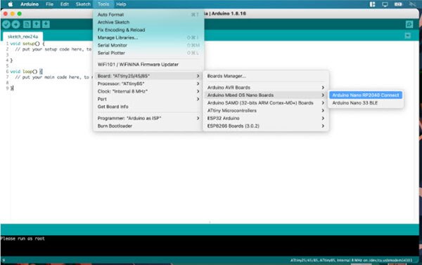 Getting Started with Arduino RP2040 Connect and Arduino IDE